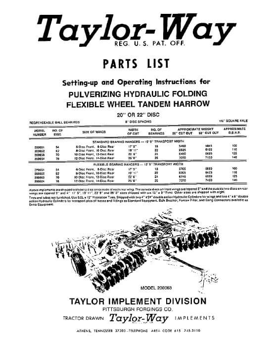 Taylor-Way Manuals - King Kutter